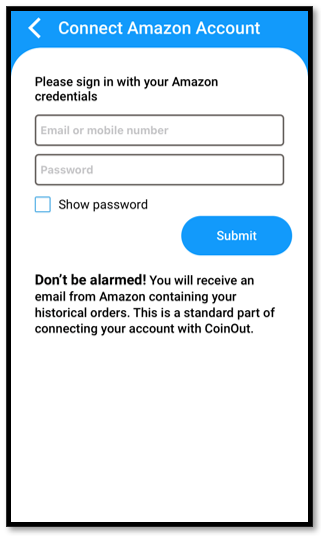 How do I connect my Amazon account? – CoinOut