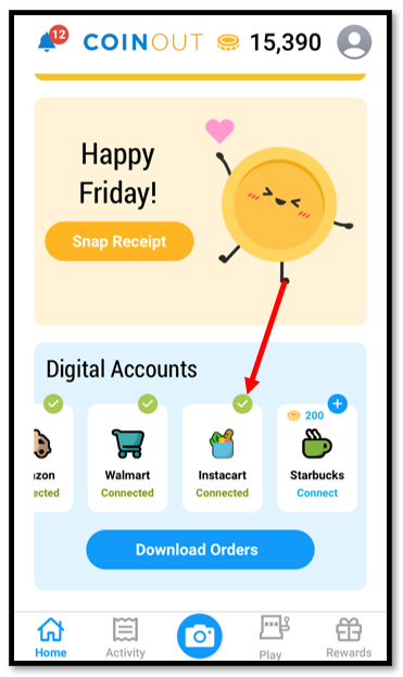 How do I connect my Instacart account? – CoinOut