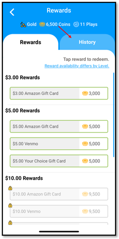 How do I access my rewards history? – CoinOut