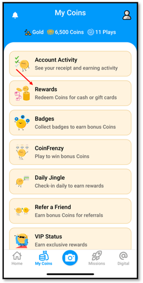 How do I redeem my Coins for a reward? – CoinOut