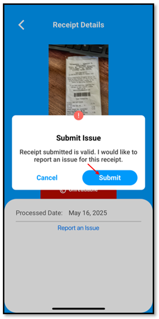 How do I use "Report an Issue" for invalid receipts? – CoinOut